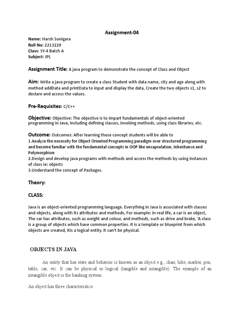 Jpl Assignment 04 Pdf Method Computer Programming Class Computer Programming