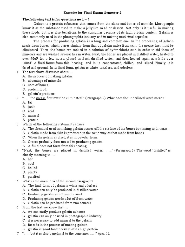 Kelas 10 - Exercise For Final Exam - Semester 2 | PDF | Photosynthesis ...