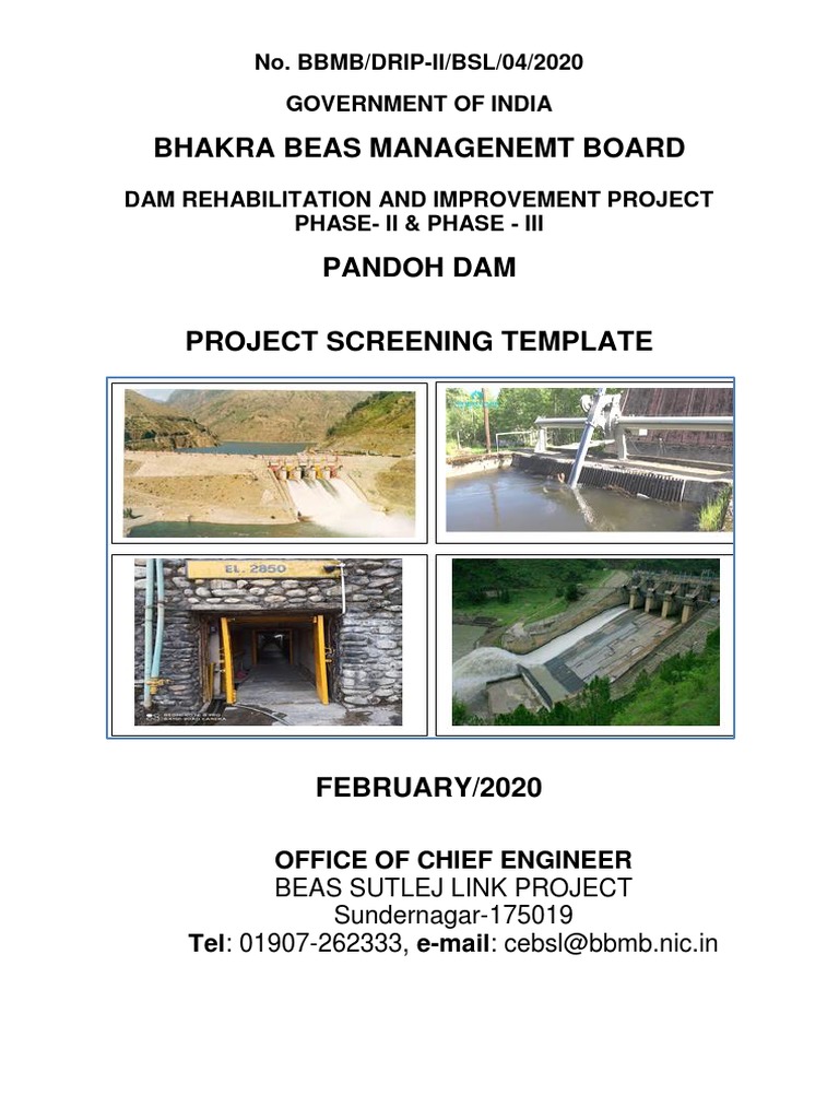 BBMB PST Pandoh Dam 17022020 F | PDF | Spillway | Dam