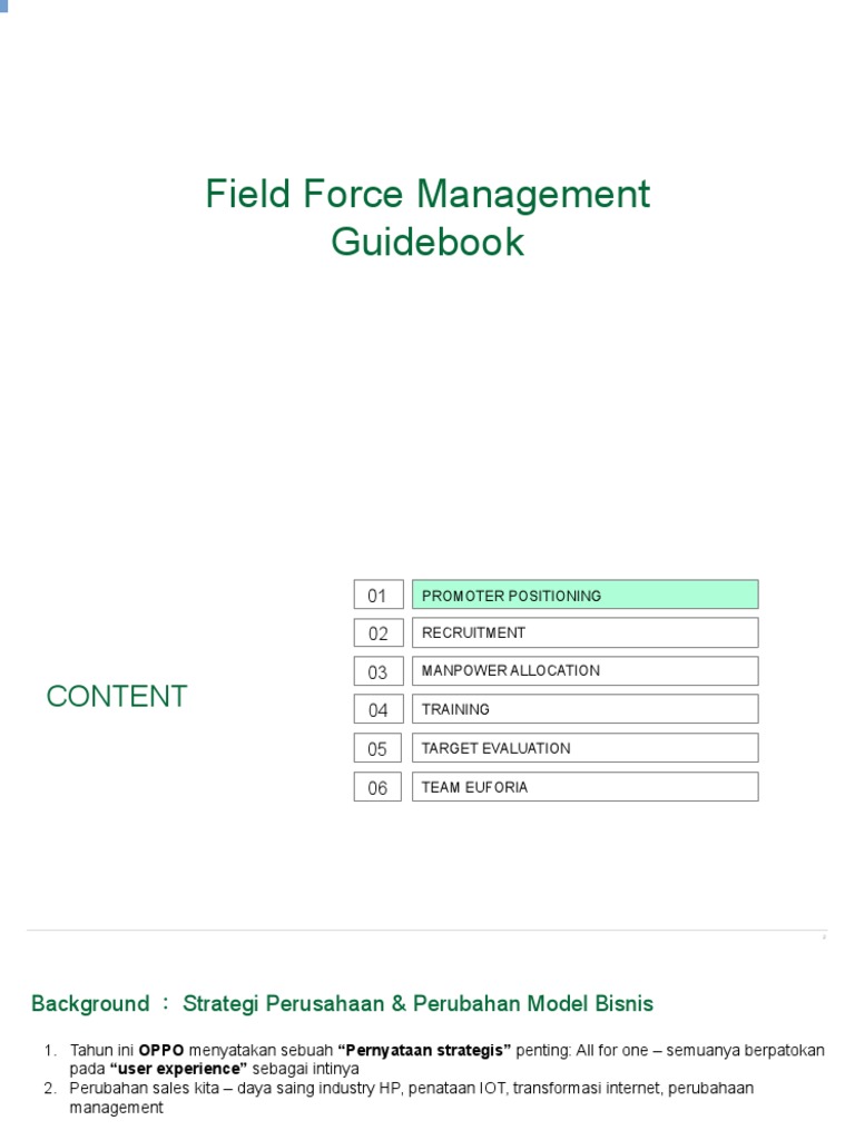 Field Force Management Guidebook | PDF