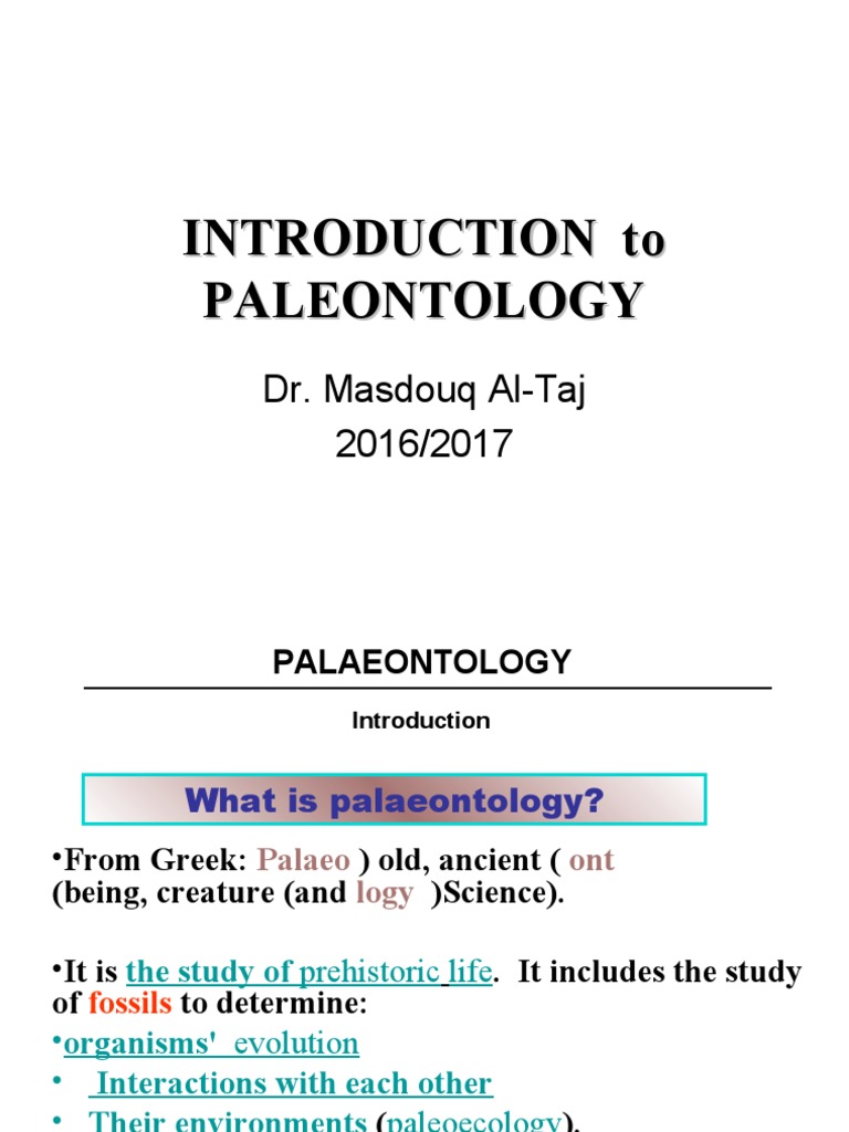 Introduction to Paleontology Basics | PDF | Fossil | Paleontology