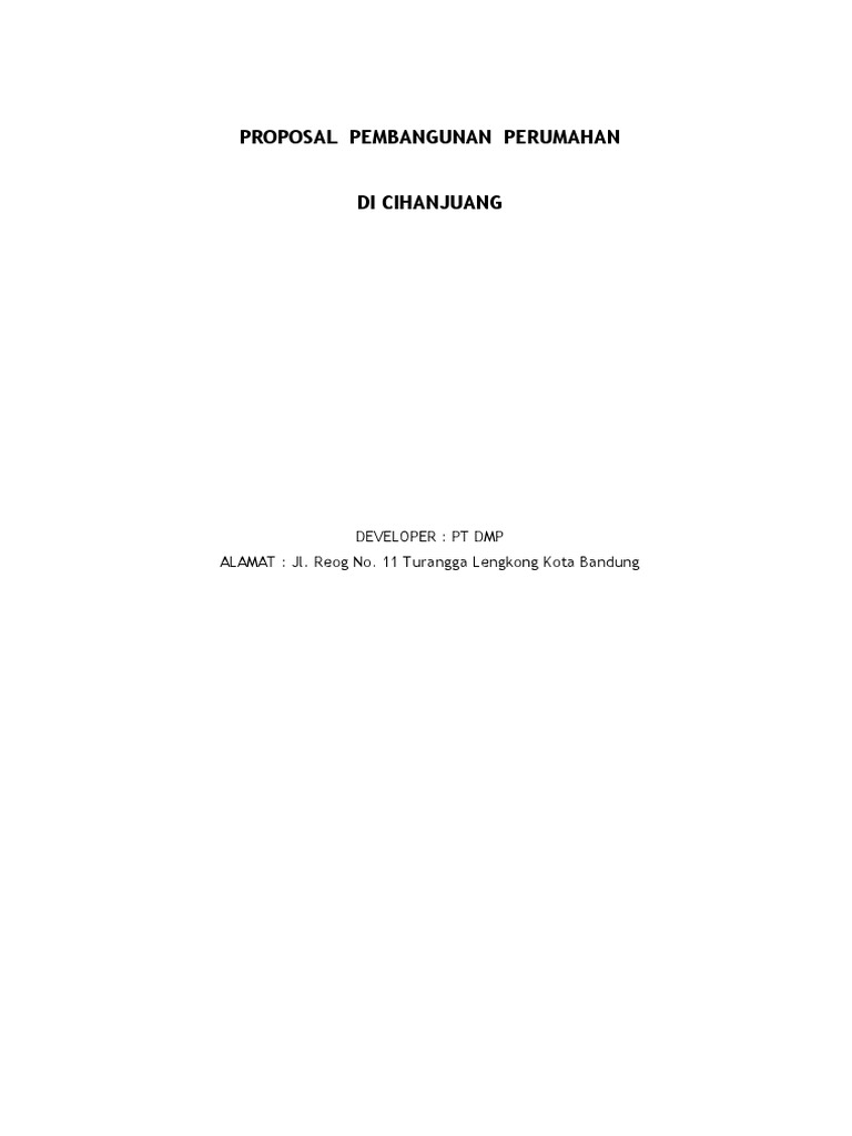 Proposal Pembangunan Perumahan | PDF