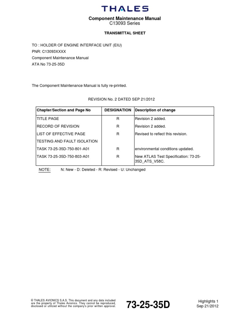 Component Maintenance Manual: C13093 Series | Download Free PDF ...