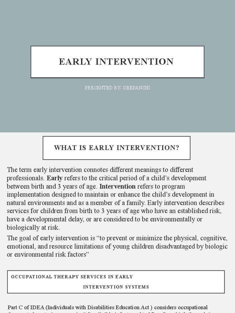 Early Intervention | PDF | Occupational Therapy | Human Development