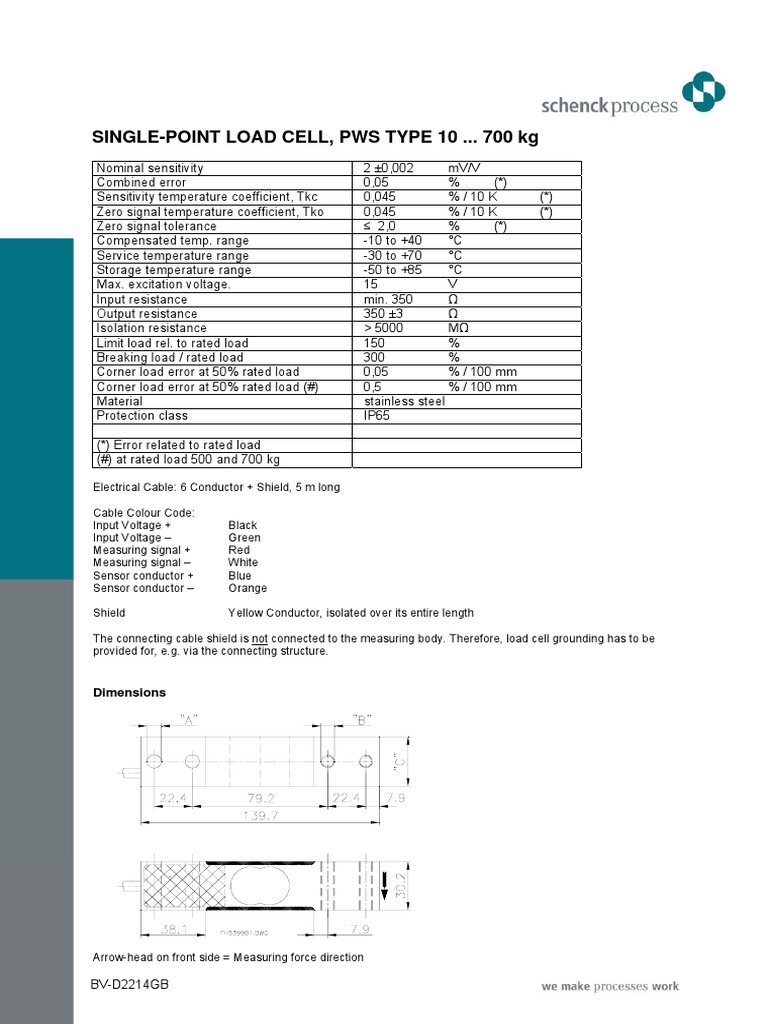 Тензодатчик Schenck PWS | PDF | Electrical Resistance And Conductance ...