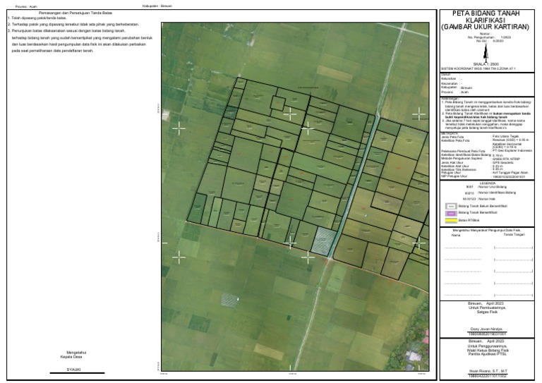 Peta Bidang Tanah Klarifikasi (Gambar Ukur Kartiran) : 1. Telah ...
