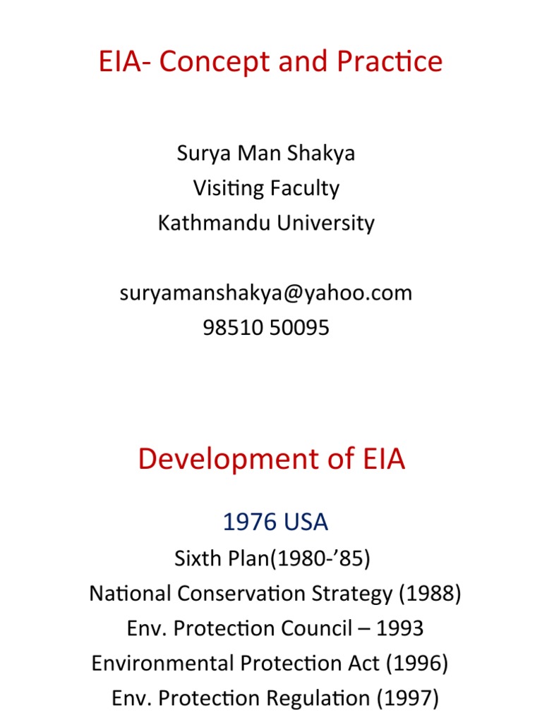 EIA Process and Principles in Nepal | PDF | Environmental Impact Assessment