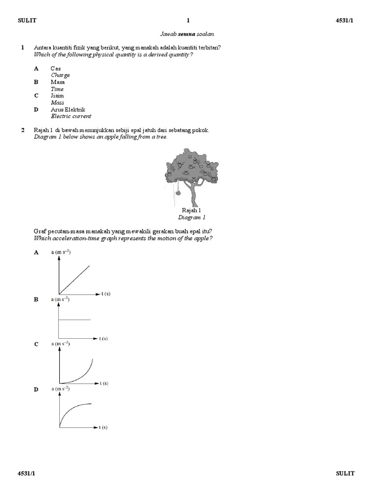 Modul Gempur SPM 2022 Perak Fizik 1 Set 1 | PDF