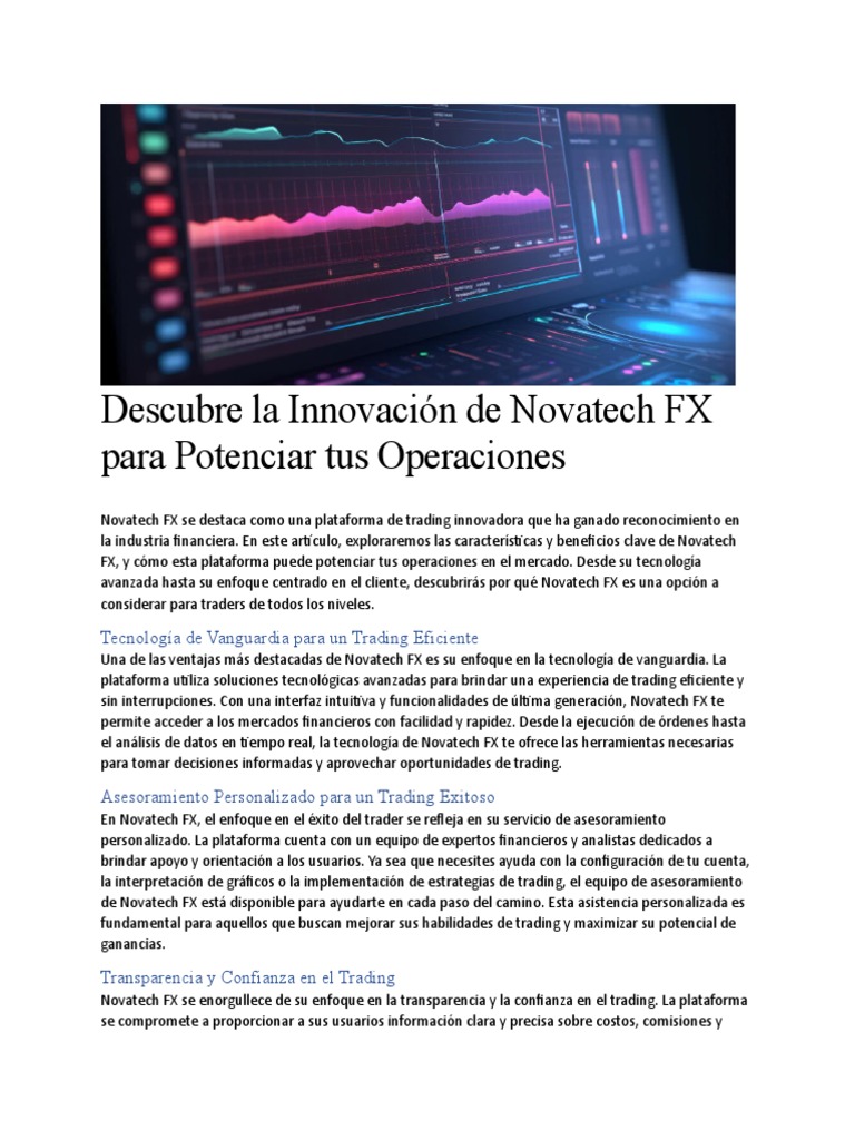 Descubre La Innovación de Novatech FX para Potenciar Tus Operaciones | PDF | Comerciante ...