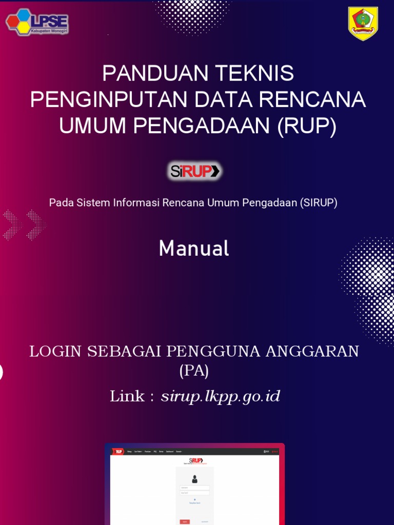 Panduan Input Data RUP di SIRUP | PDF | Komputer