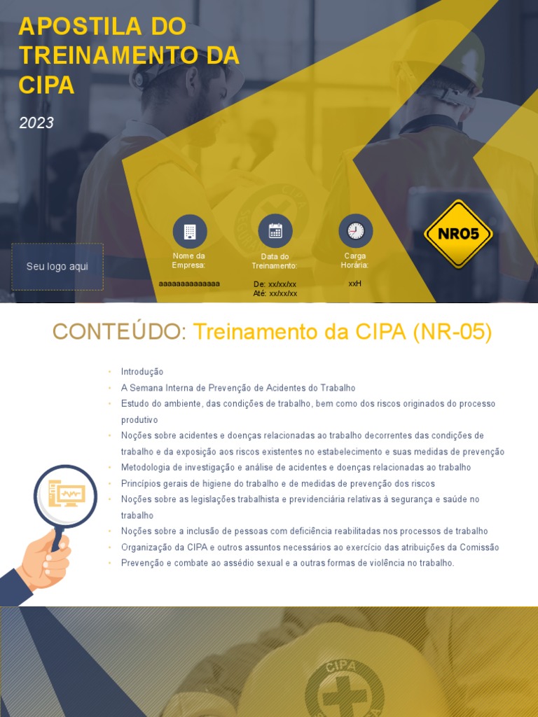 Apostila Do Treinamento de CIPA Atualizado 2023 | PDF | Queimadura | Ambiente natural