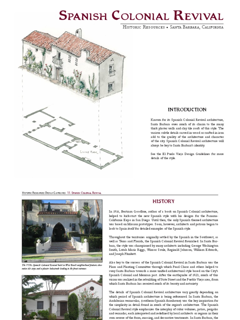 Historic Architectural Styles Guide Spanish Colonial Revival | PDF ...