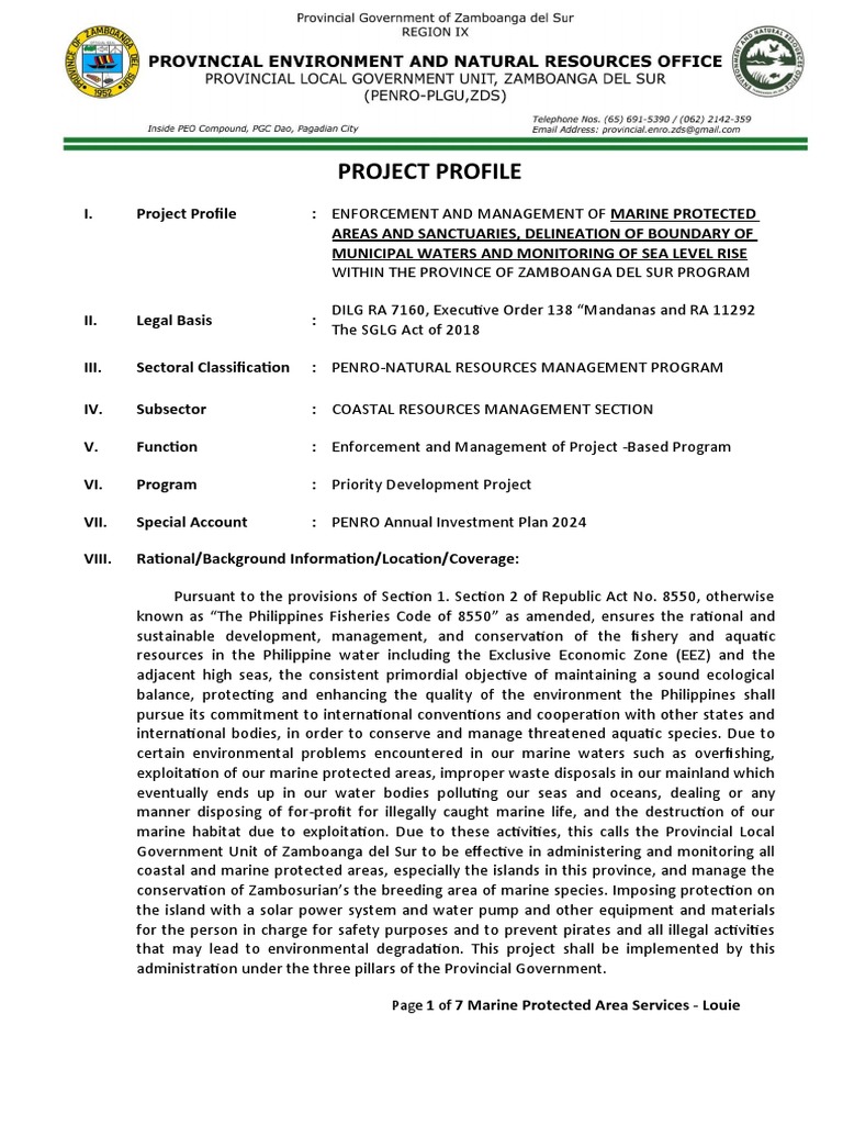 Marine Protected Areas Management Plan | PDF | Protected Area