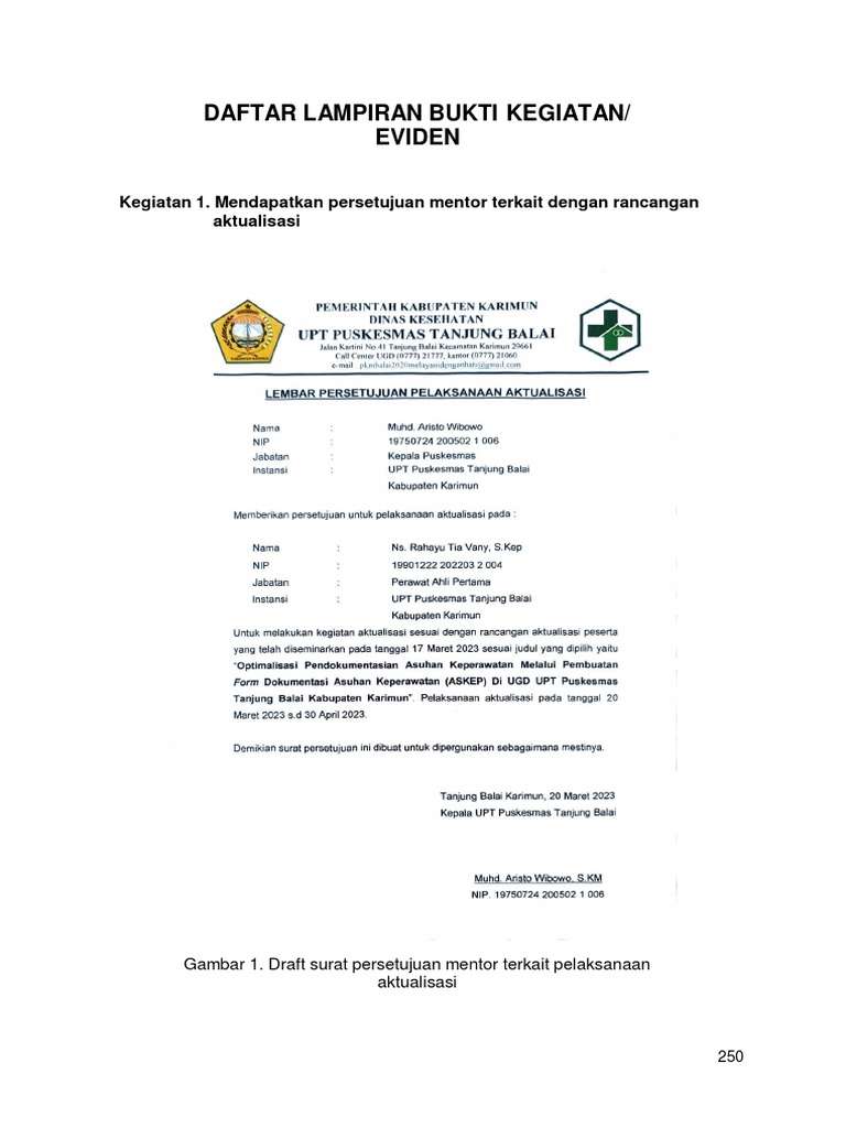 Daftar Lampiran Bukti Kegiatan | PDF