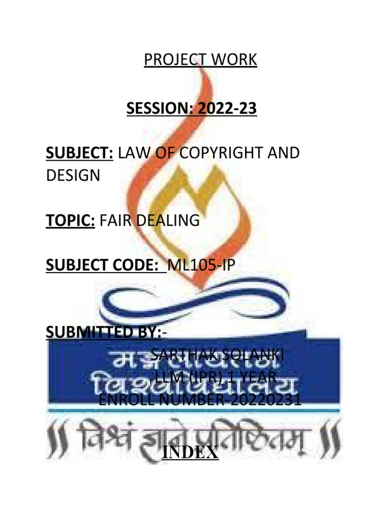 Law of Copyright and Design | PDF | Fair Dealing | Fair Use