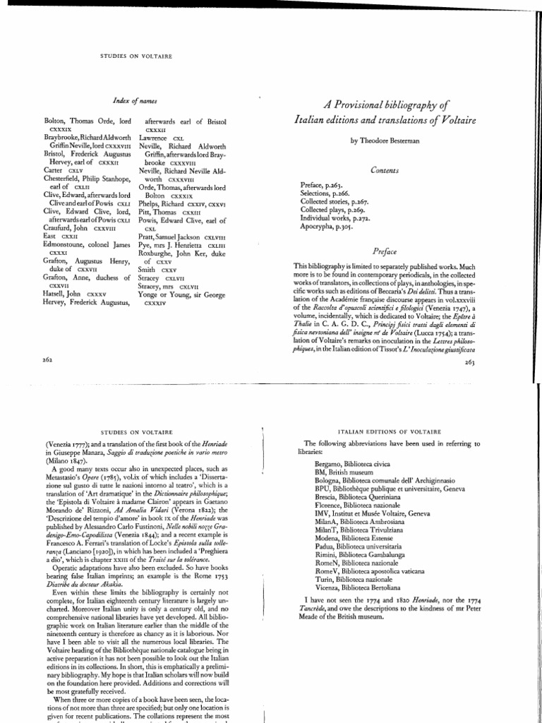 Translations Italian Besterman SVEC18 | PDF | Social Science