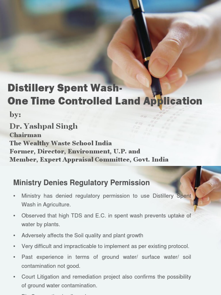 Distillery Spent Wash | PDF | Soil | Fertilizer