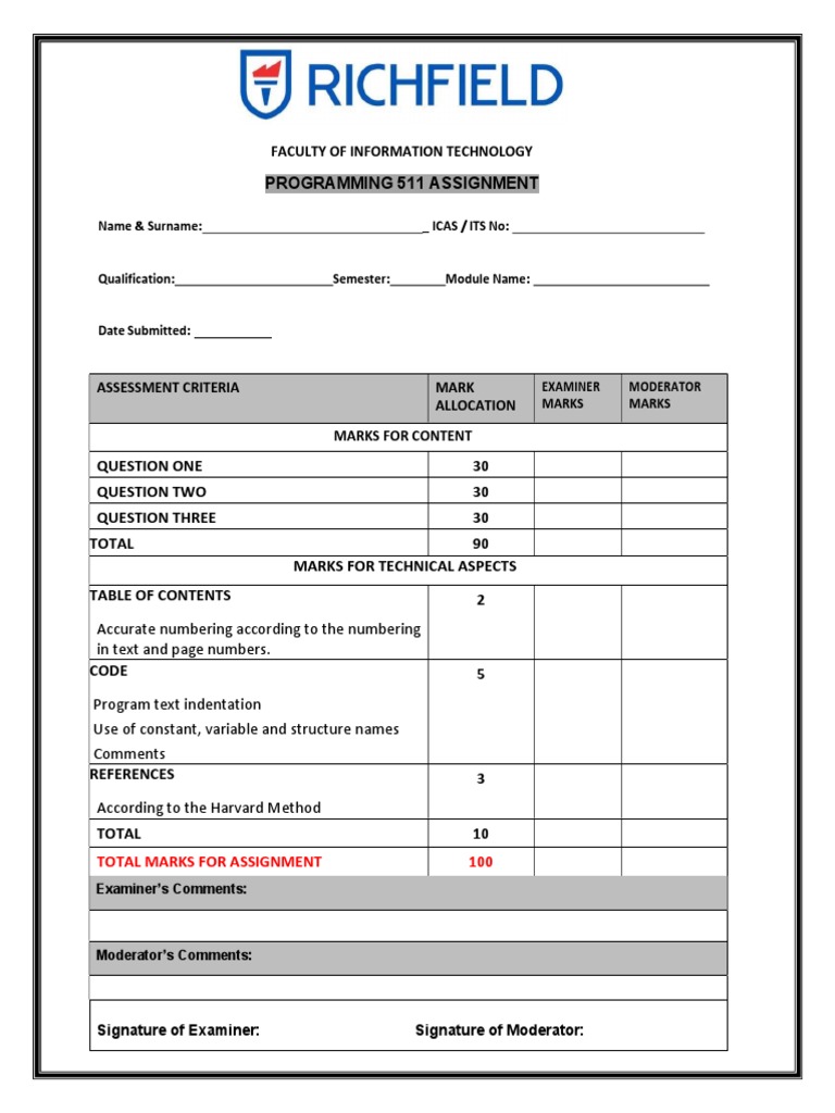Programming 511 Assignment 2 (2023 Updated) | PDF | Computer Engineering | Computing