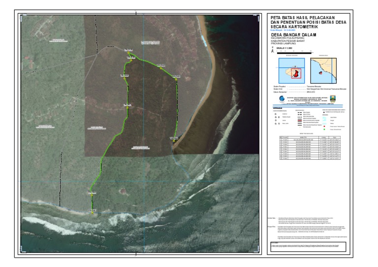 Layout Peta Hasil Pesisir Barat - Pulau Pisang - Bandar Dalam | PDF