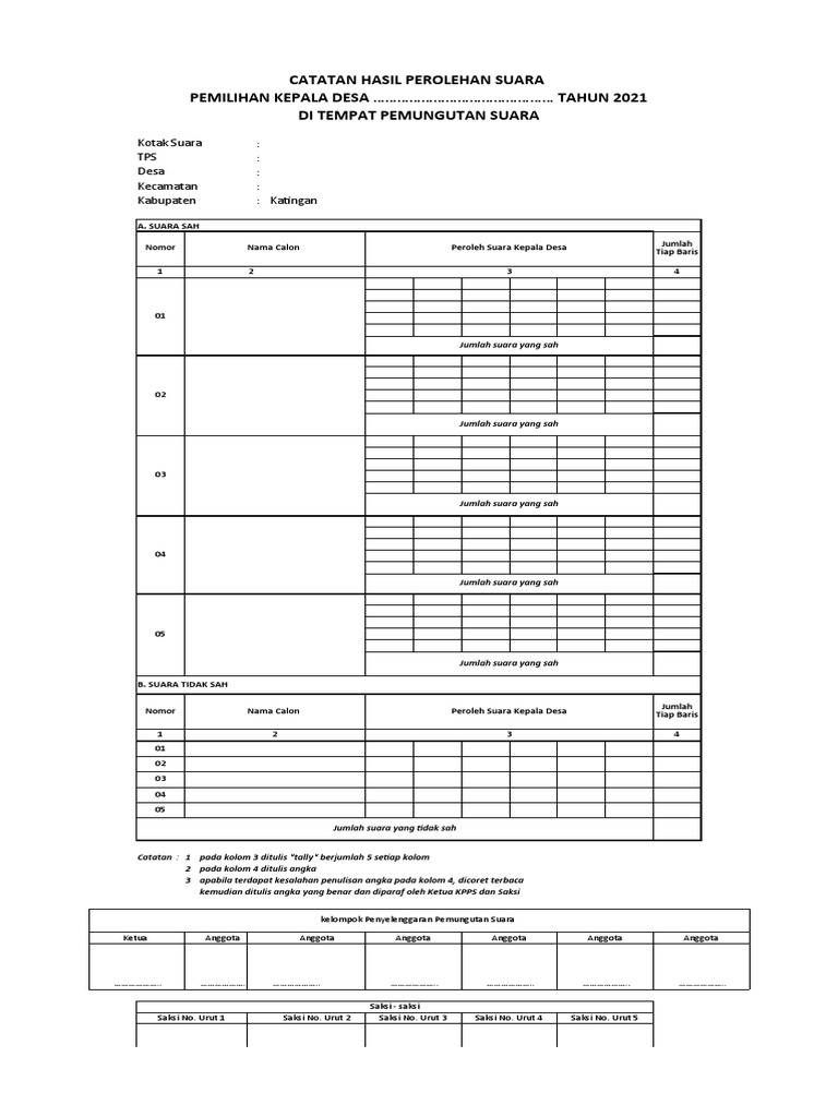 Plano Penghitungan Di KPPS Dicetak Uk Karton Sebanyak 100lembar | PDF