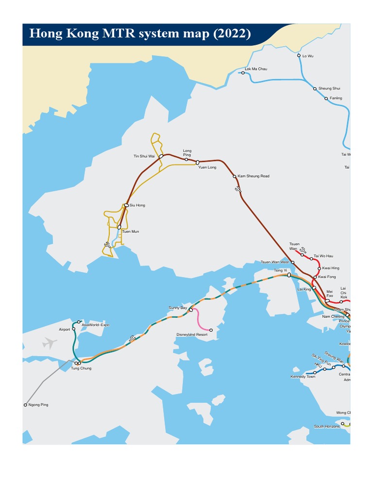 Hong Kong MTR System Map (2022) | PDF | Hong Kong