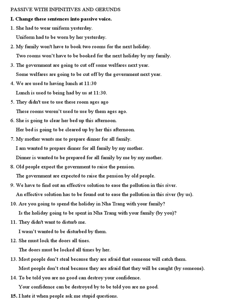 Passive With Infinitives and Gerunds | PDF