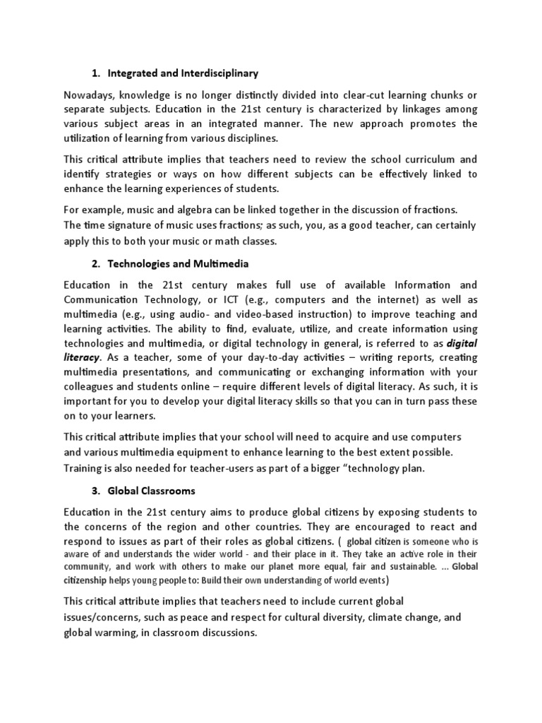 Critical Attributes of 21st Century Education | PDF | Learning | Multimedia