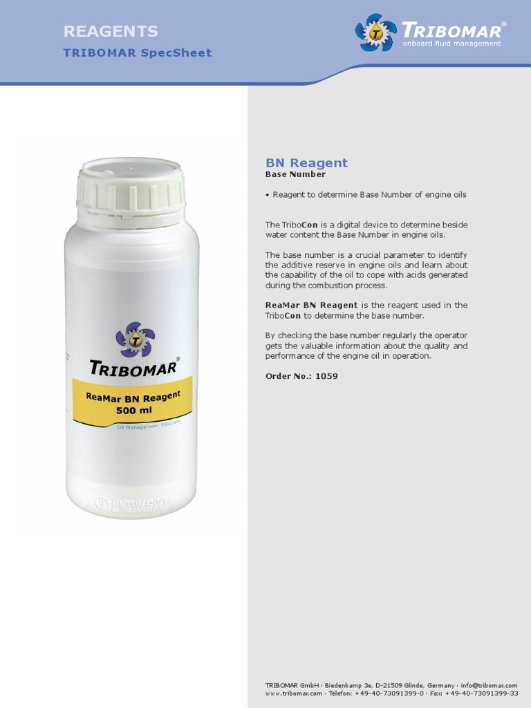 ReaMar BN Reagent for Engine Oils | PDF