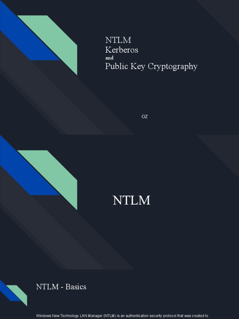 NTLM Kerberos and Public Key Cryptography | PDF