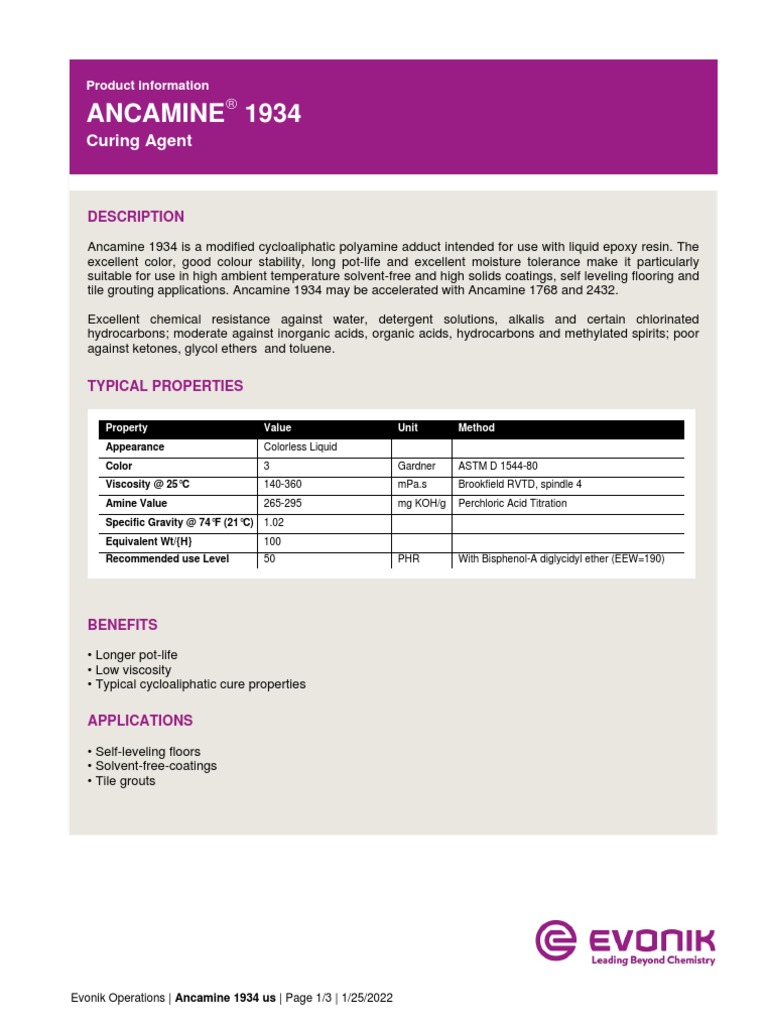 Ancamine 1934 Us | PDF | Epoxy | Building Engineering