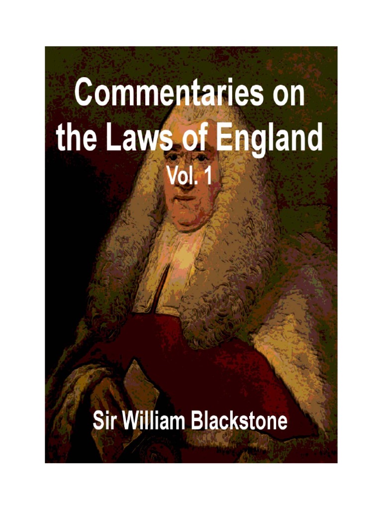 Commentaries On The Laws of England Volume 1 | PDF | Common Law | Will ...