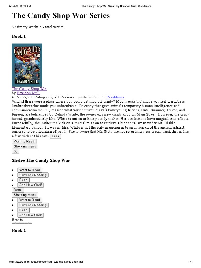 SYNOPSIS - The Candy Shop War Series by Brandon Mull | PDF