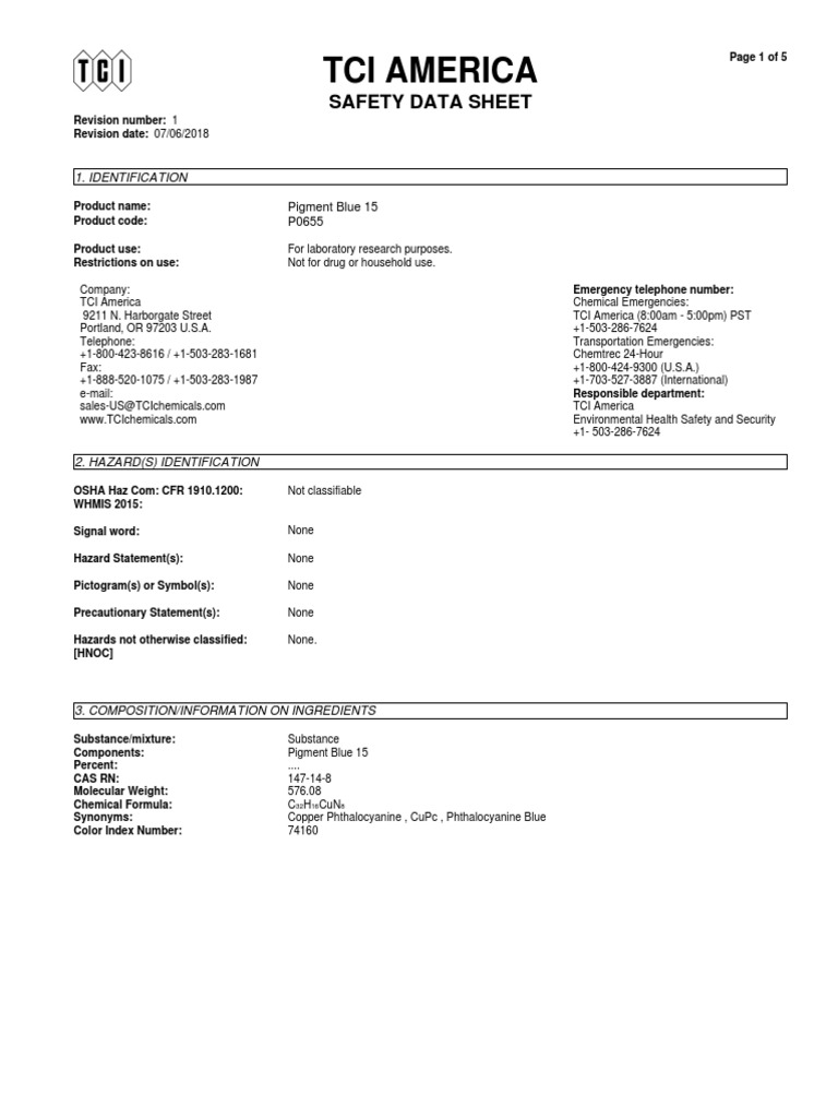 Tci P0655 | PDF | Firefighting | Solubility