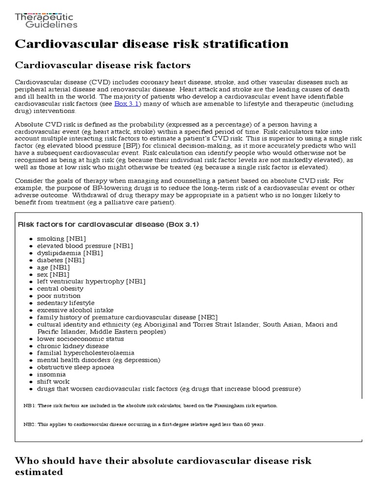 Cardiovascular Disease Risk Assessment | PDF | Cardiovascular Diseases ...