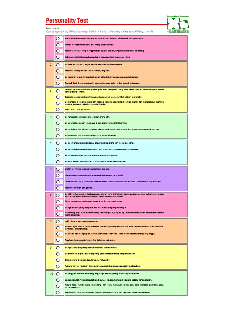 Personality Test | PDF