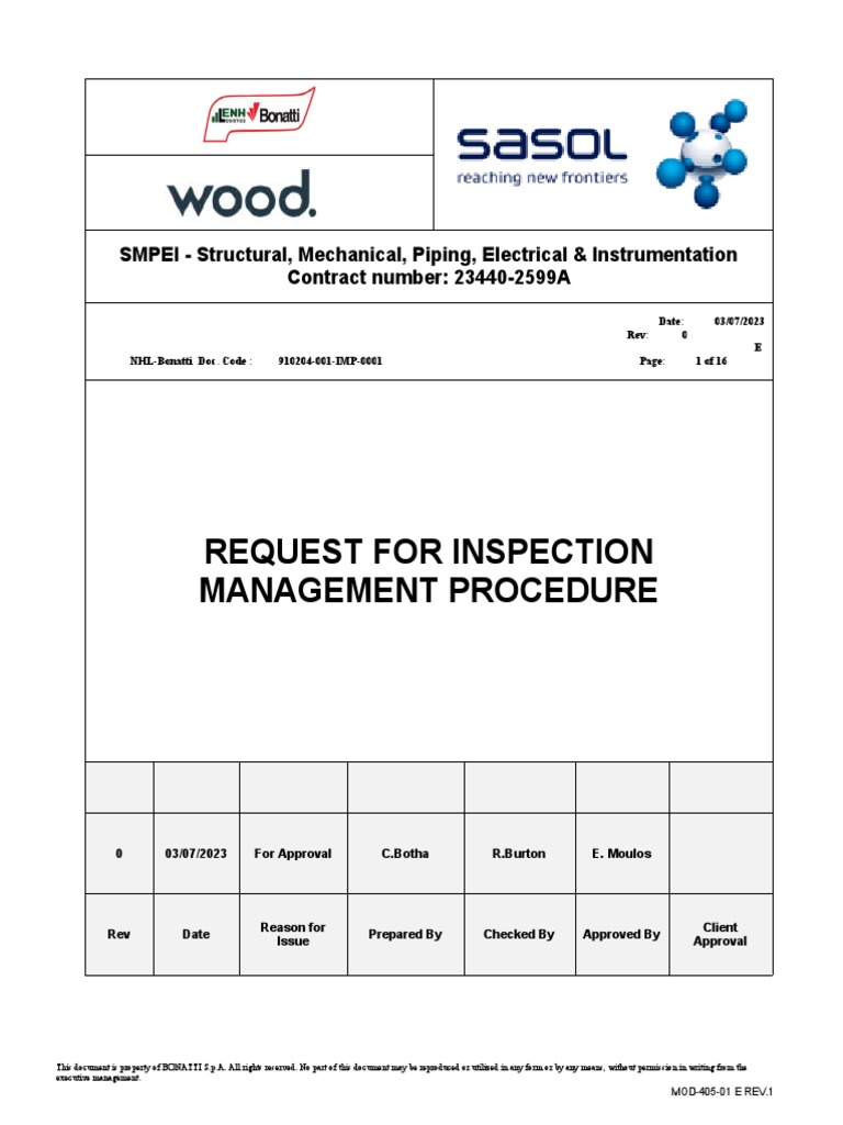 Inspection Management Procedure for Piping | PDF | Quality Assurance ...