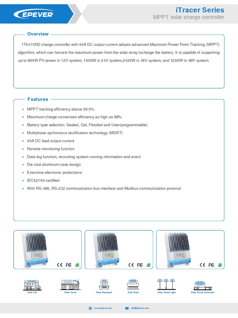 MPPT Solar Charge Controller 60A | PDF | Electromagnetism | Electrical Engineering