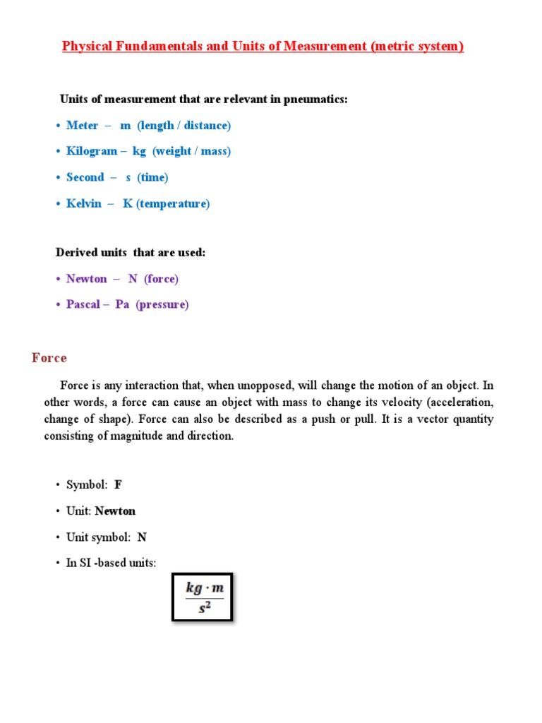 Physical Fundamentals and Units of Measurement | PDF