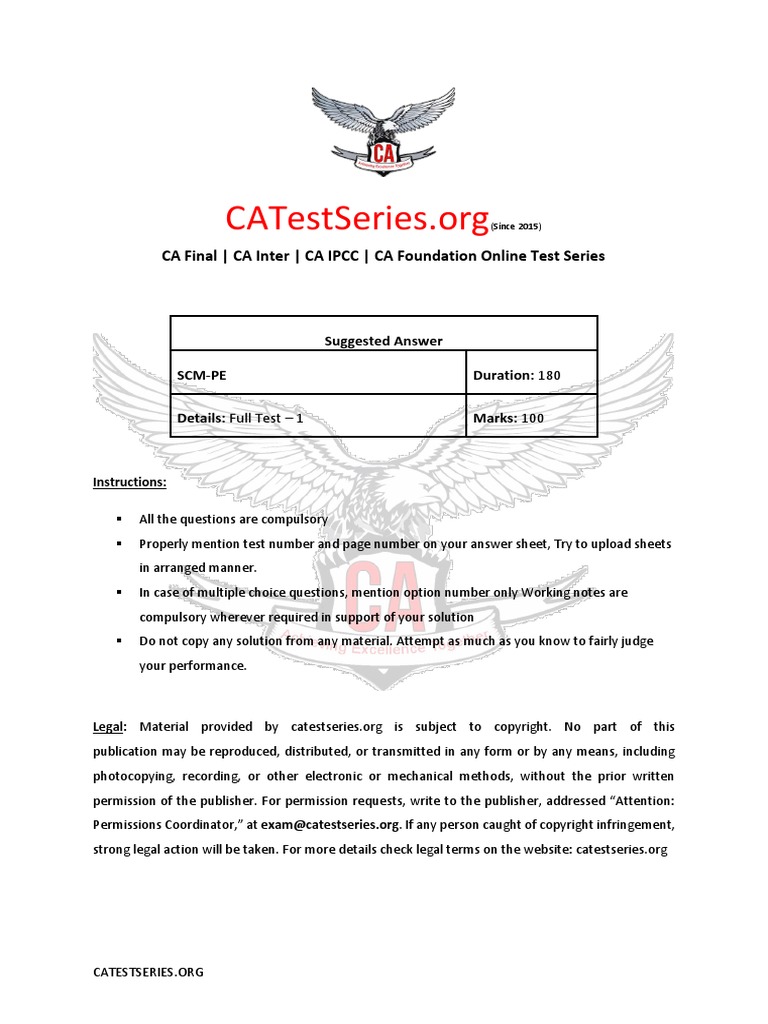 Strategic Cost Management Performance Evaluation Full Test 1 May 2023 ...