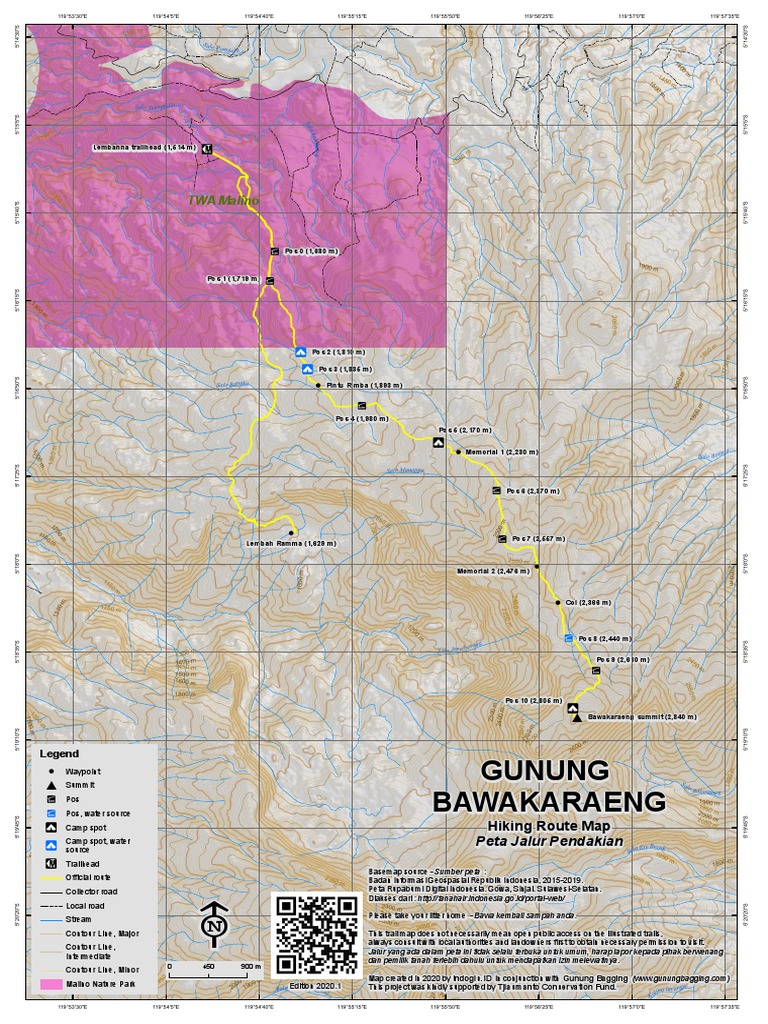 Peta Jalur Pendakian Gunung Bawakaraeng | PDF