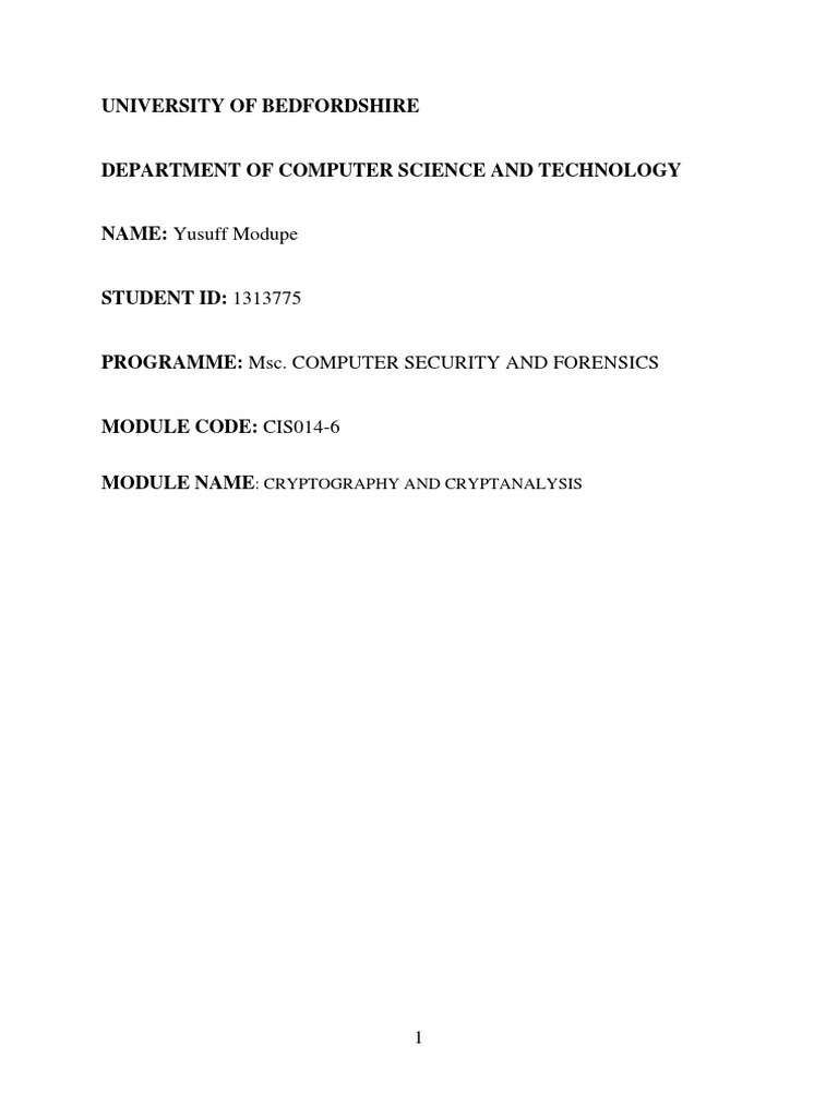 Crypto Assignment | Download Free PDF | Encryption | Cryptography