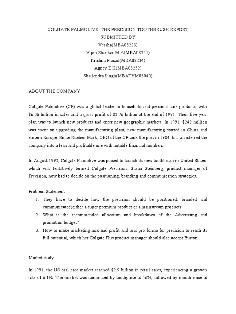 Colgate Palmolive | PDF | Oral Hygiene | Brand