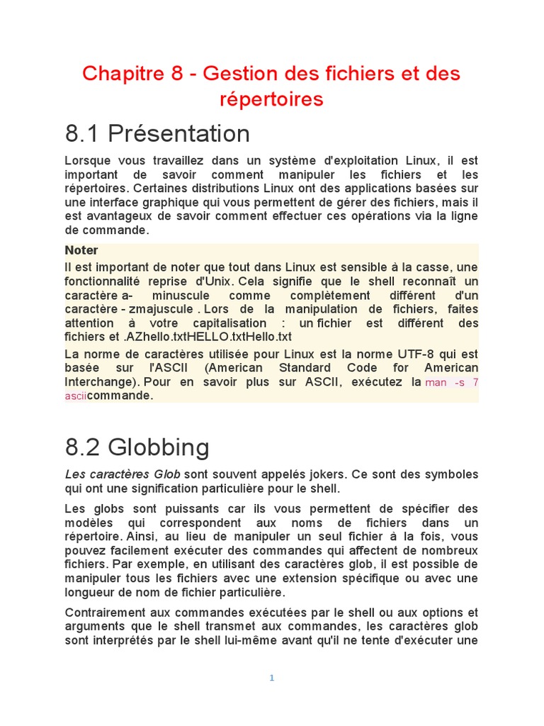 Chap8 Gestion Fichiers Repertoires | PDF | Fichier texte | Fichier ...