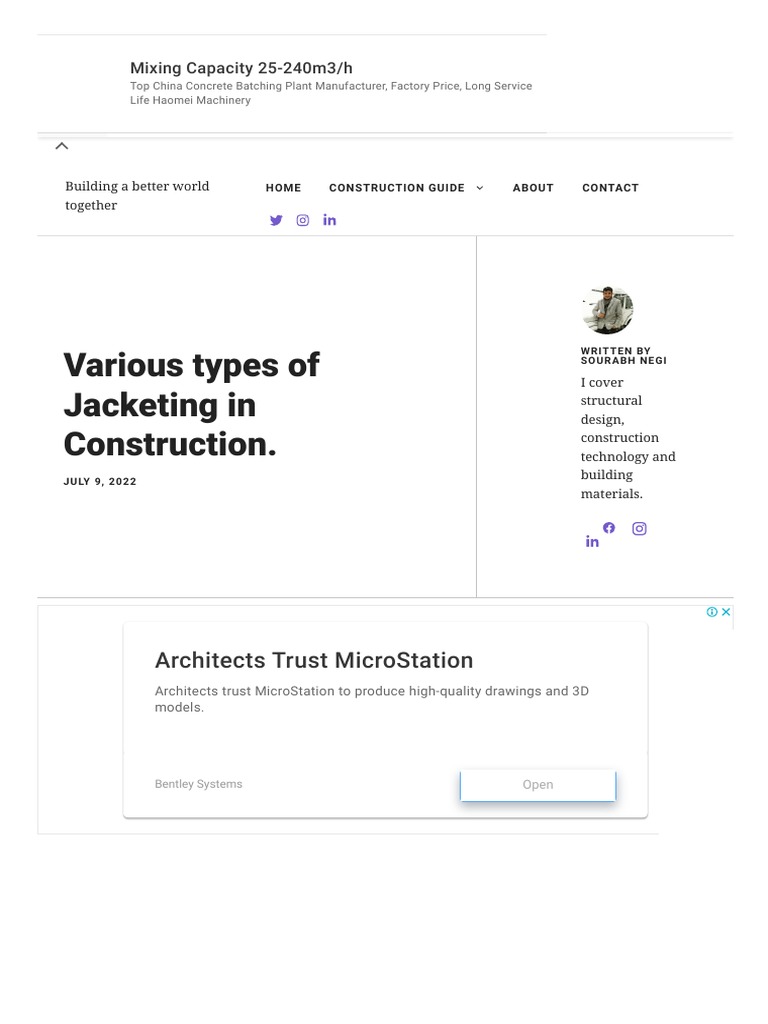 Various Types of Jacketing in Construction. - Civilwala | PDF | Fibre ...