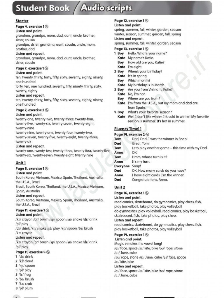 FaF3-SB Audio Script | PDF