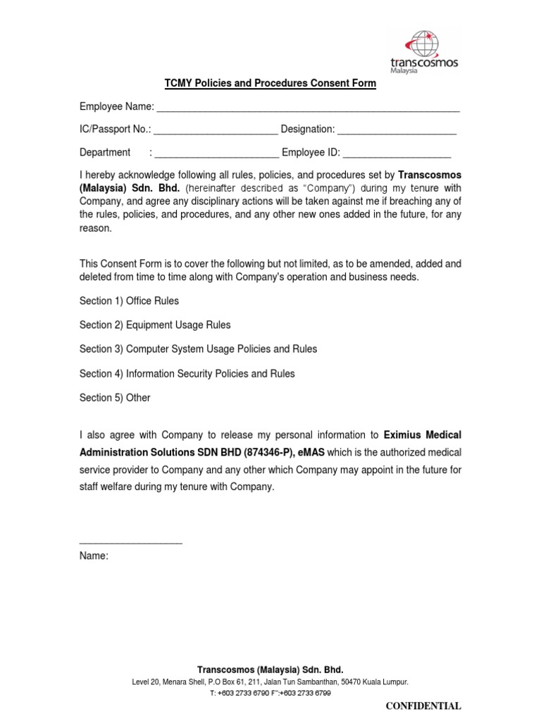 TCMY Policies and Procedures Consent Form - 20082021 | PDF | Laptop ...
