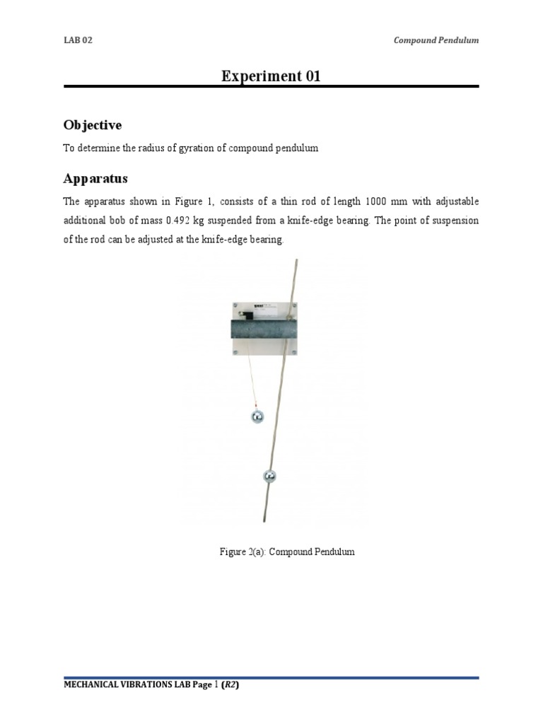Exp 01 | PDF | Pendulum | Quantity
