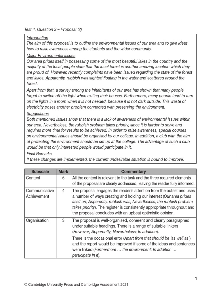 C1 Advanced 4, Test 4, Question 3 - Proposal | PDF | Communication ...