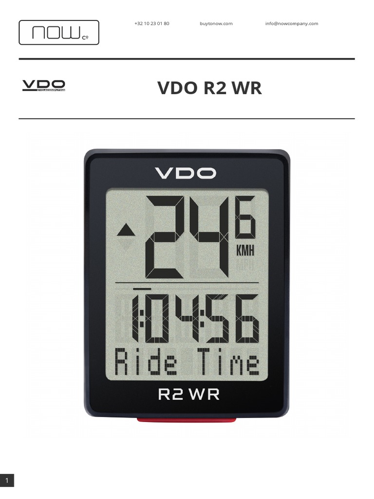 VDO R2 WR Bike Computer Overview | PDF | Business | Technology ...