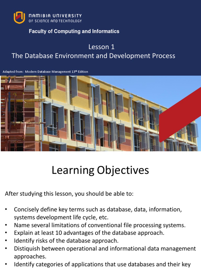 Lesson 1 - The Database Environment and Development Process | Download Free PDF | Software ...